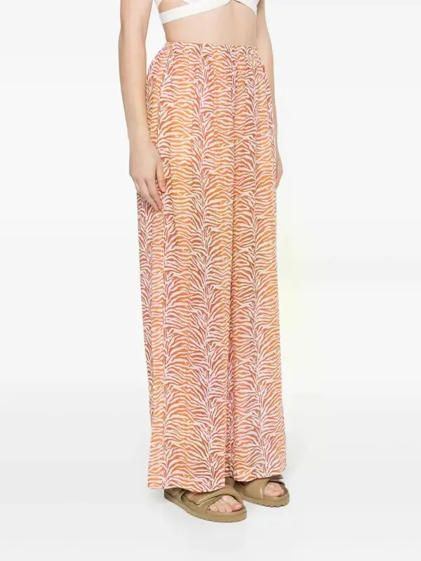 FORTE_FORTE Zebra-print Wide-leg Trousers