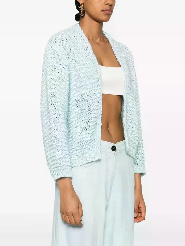 FORTE_FORTE Open-knit Open-front Cardigan