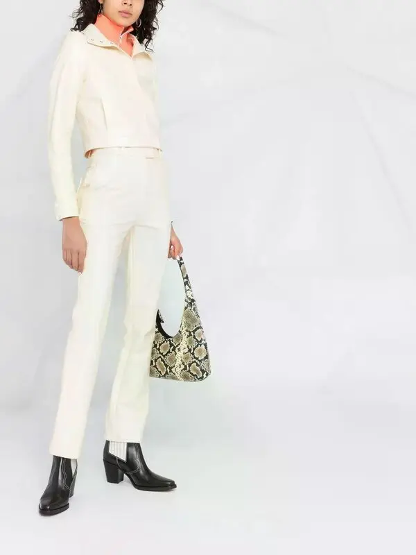 COURREGES Slim-cut Vinyl Trousers - Neutrals