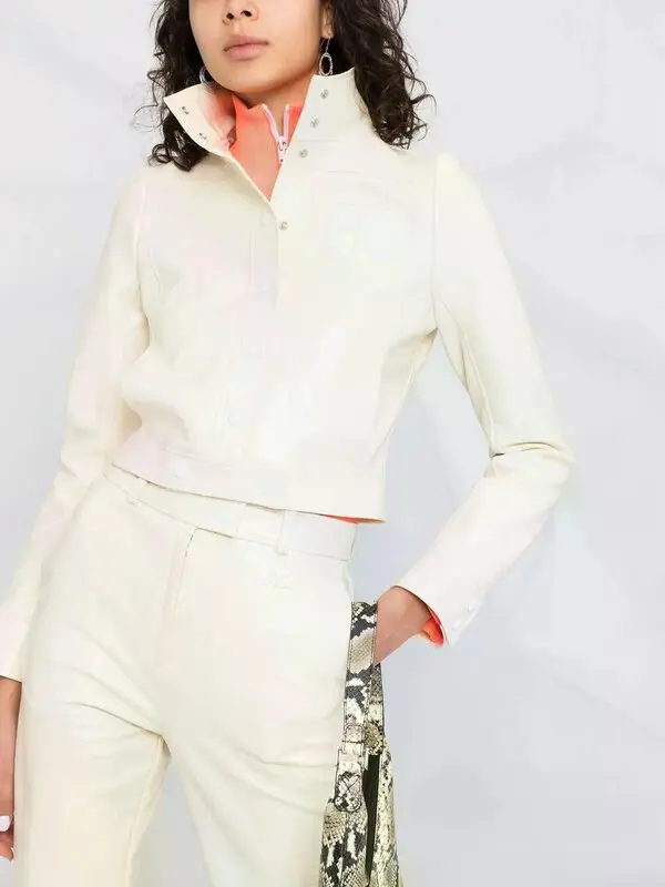 COURREGES Slim-cut Vinyl Trousers - Neutrals
