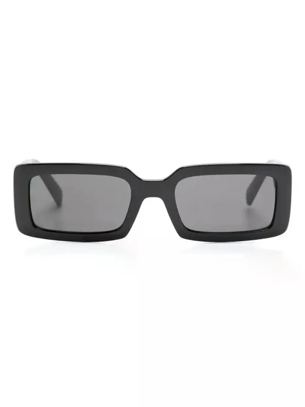 Dolce & Gabbana Logo-print Rectangle-frame Sunglasses - Black