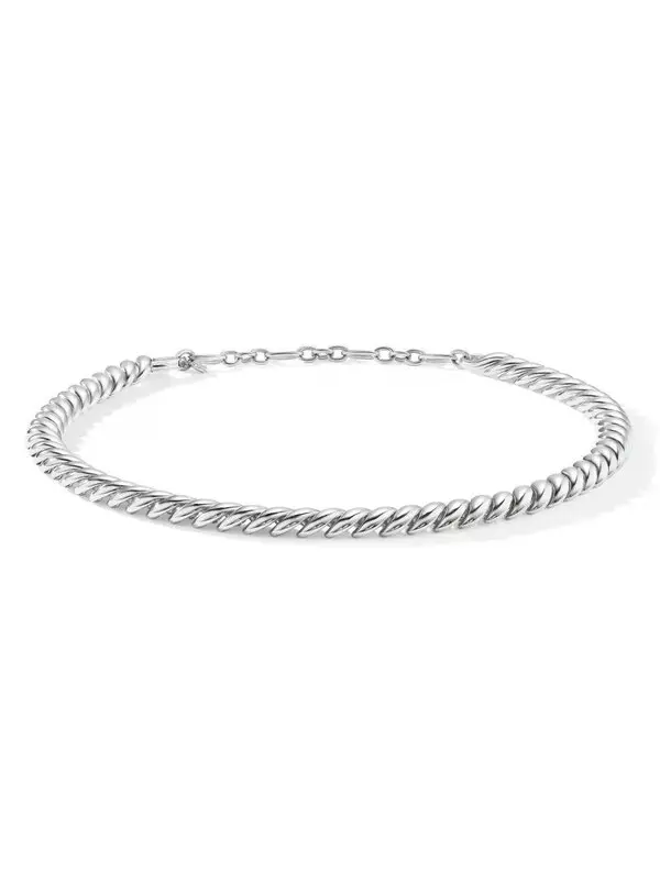 David Yurman Sterling Sculpted Cable Chain Necklace - Silver