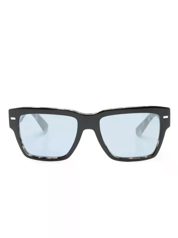 Dolce & Gabbana Logo-engraved Square-frame Sunglasses - Black