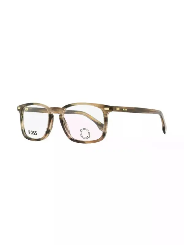 BOSS Marbled Rectangle-frame Glasses - Grey
