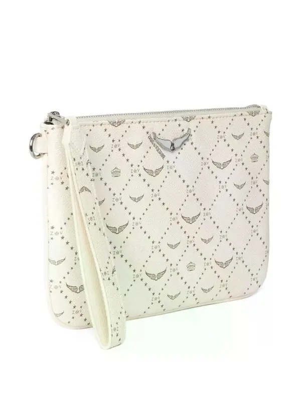 Zadig&Voltaire Z Pouch Monogram Clutch Bag - White