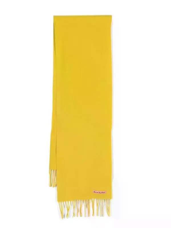 Acne Studios Logo-patch Wool Scarf - Yellow