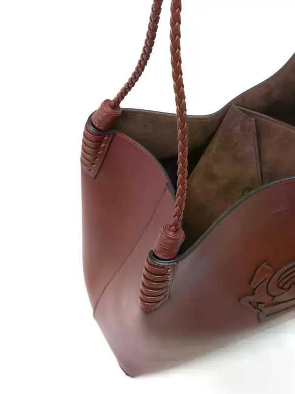 Etro Pegasus Leather Shoulder Bag - Brown
