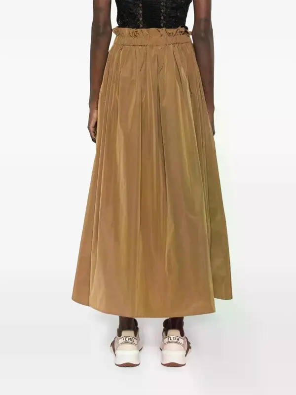 Herno Elasticated-waistband Maxi Skirt - Brown