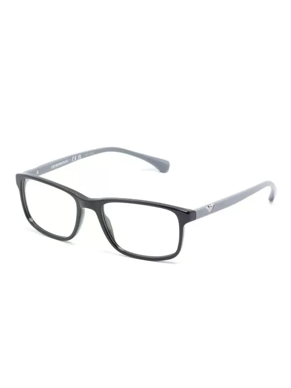 Emporio Armani Logo-plaque Rectangle-frame Glasses