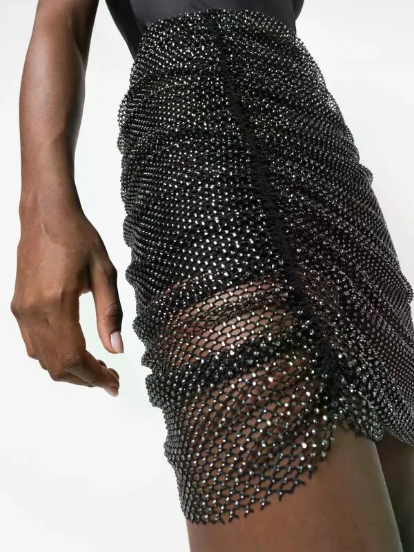 Giuseppe Di Morabito Rhinestone-embellished Mesh Miniskirt