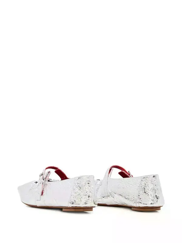Plan C Metallic Pointed Toe Ballet Flats