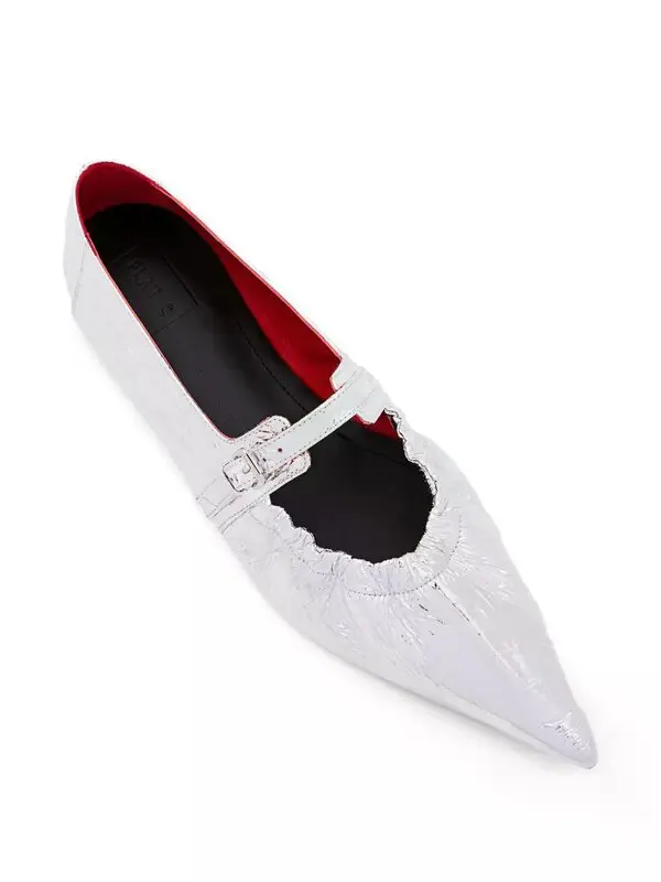 Plan C Metallic Pointed Toe Ballet Flats