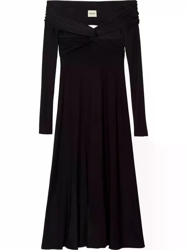 Khaite Cerna Off-shoulder Midi Dress