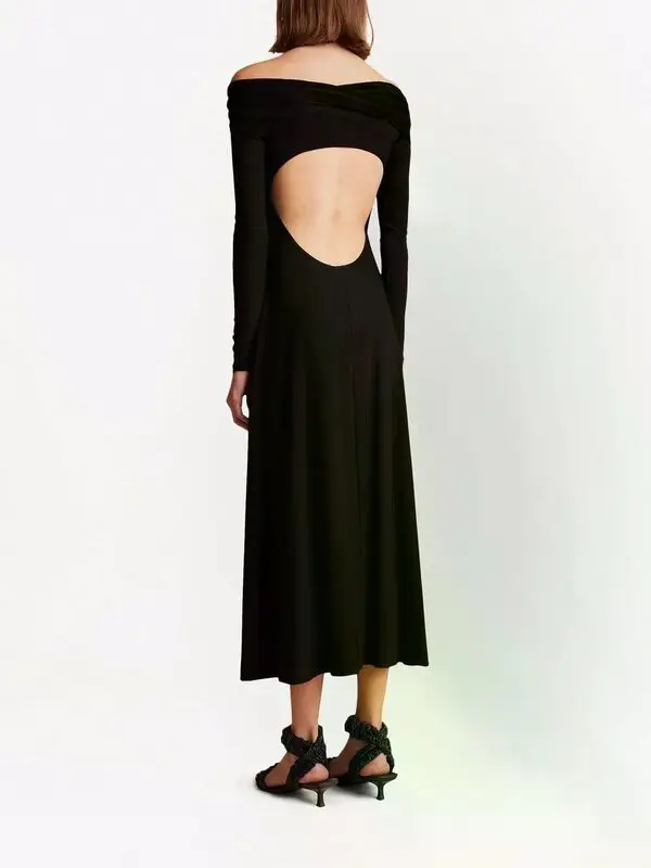 Khaite Cerna Off-shoulder Midi Dress