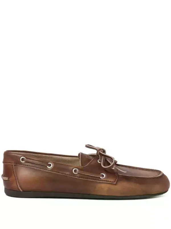 Miu Miu Bleached Leather Deck Shoes