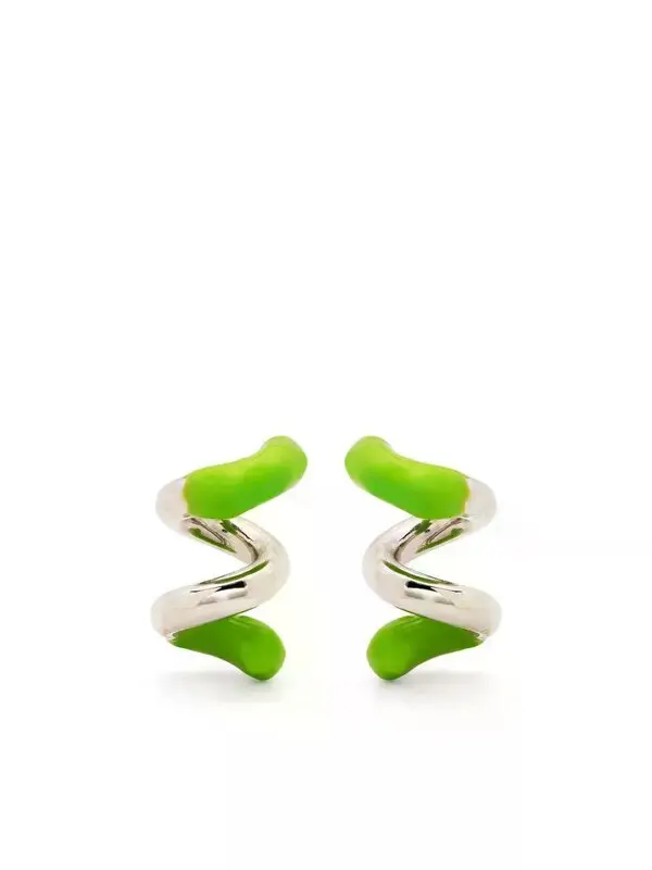 Sunnei Colour-block Wrap Earrings - Silver