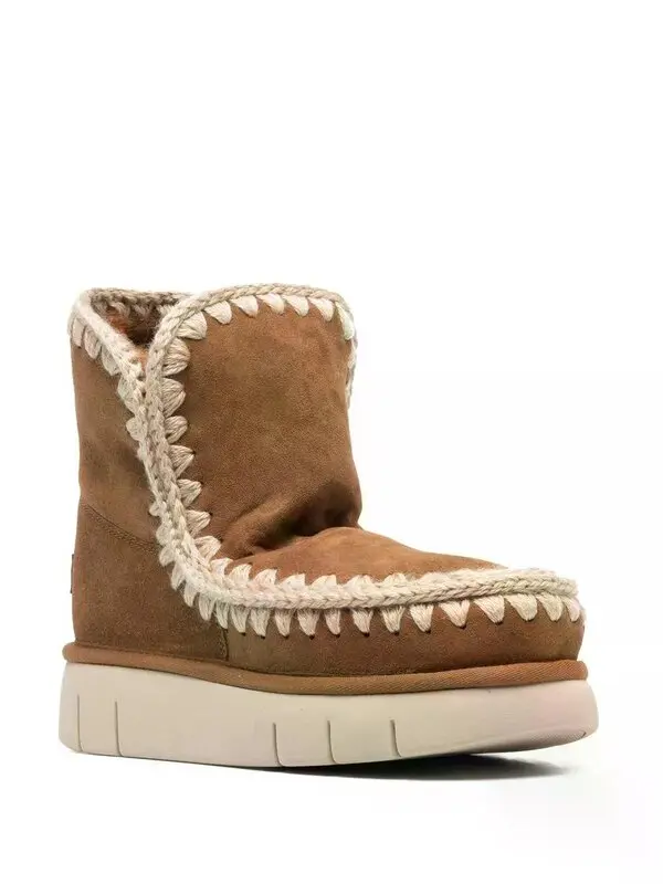 Mou Logo-patch Leather Slip-on Boots - Brown