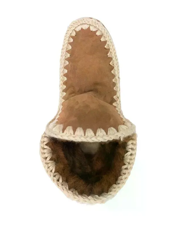 Mou Logo-patch Leather Slip-on Boots - Brown