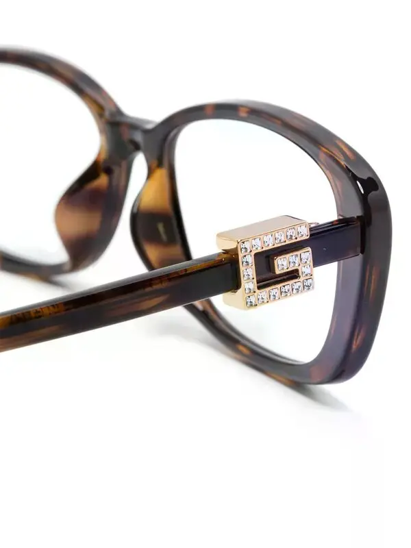 Gucci Rectangle-frame Glasses - Brown