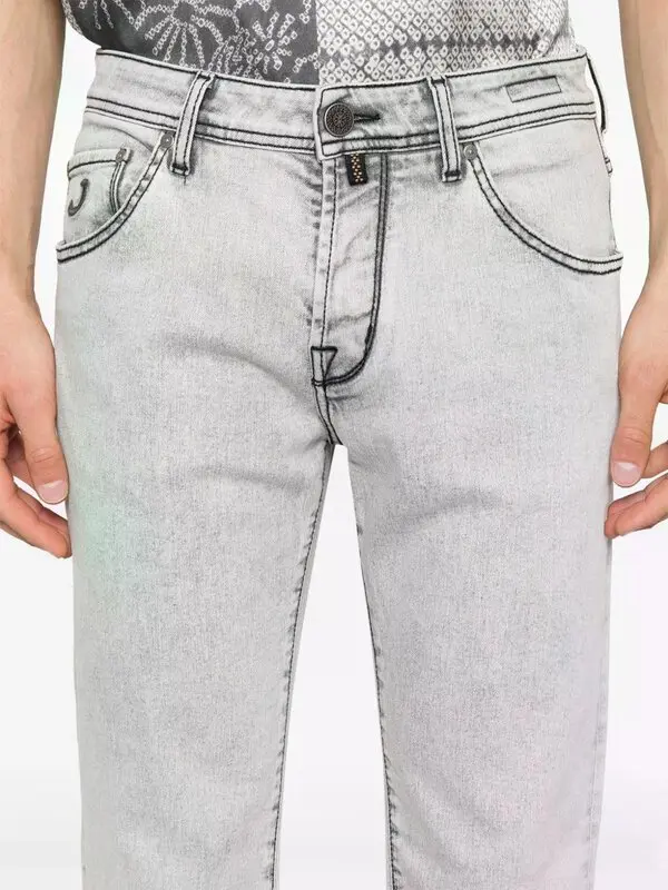 Jacob Cohen Logo-embroidered Jeans - Grey
