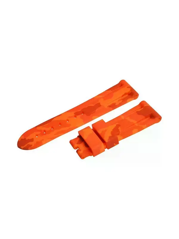 HORUS WATCH STRAPS Camouflage Pattern Rubber Watch Strap - Orange