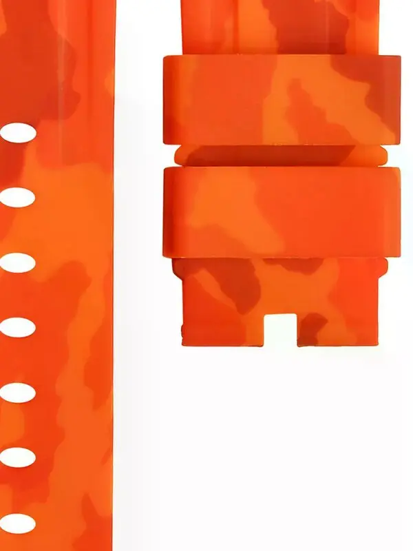 HORUS WATCH STRAPS Camouflage Pattern Rubber Watch Strap - Orange