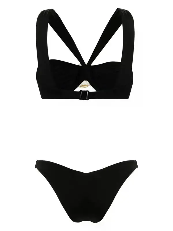 LA REVECHE Sahar Floral-appliqué Bikini