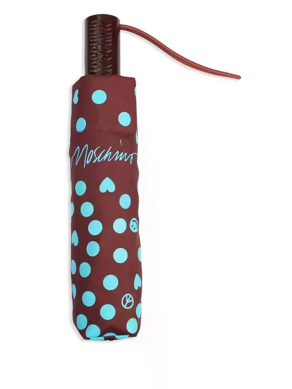 Moschino Polka Dot Umbrella - Brown