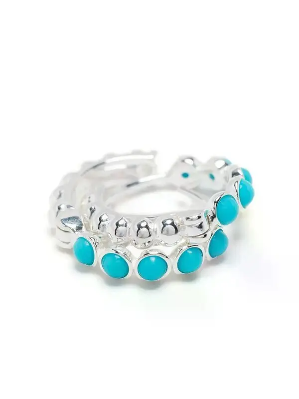 DOWER & HALL Medium Turquoise Huggie Hoops