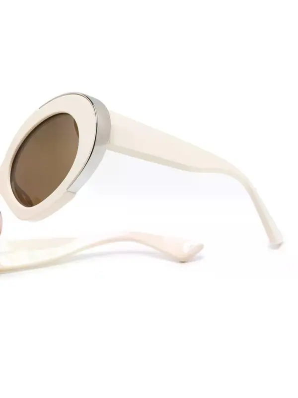 Alexander McQueen Oval-frame Sunglasses - Neutrals