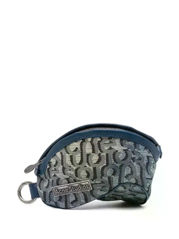 Acne Studios Logo Plaque Zipped Wallet - Blue
