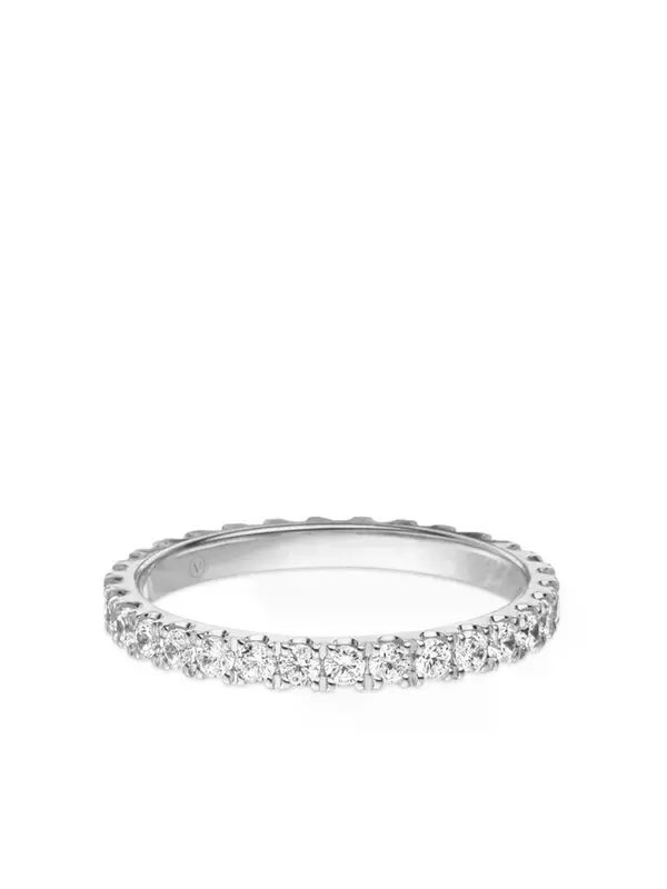 VEYNOU 18kt Recycled White Gold Diamond Band Ring