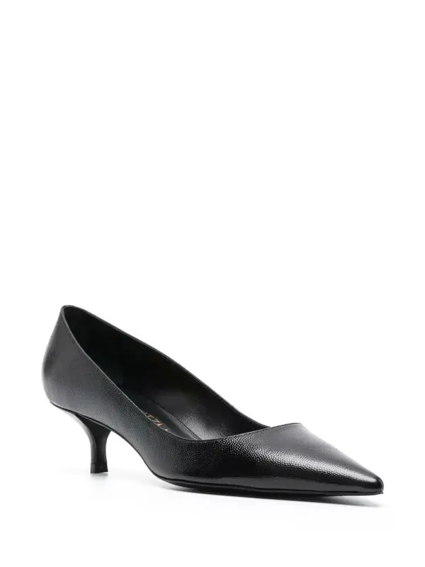 STUART WEITZMAN Kitten Slip-on Leather Pumps