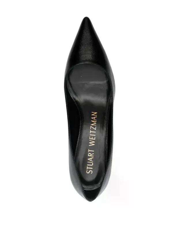 STUART WEITZMAN Kitten Slip-on Leather Pumps