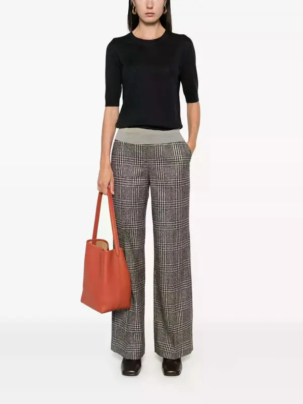 Lorena Antoniazzi Checkered Wool-alpaca Trousers