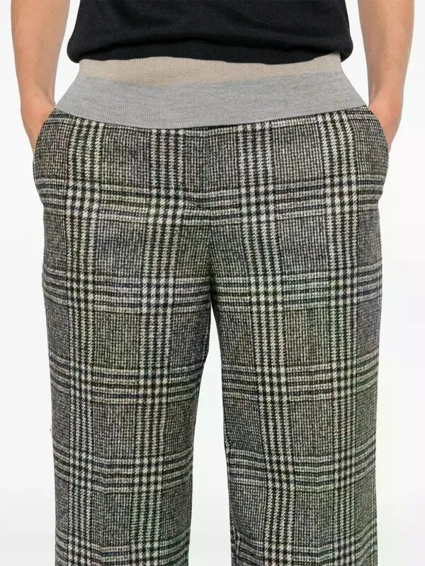 Lorena Antoniazzi Checkered Wool-alpaca Trousers