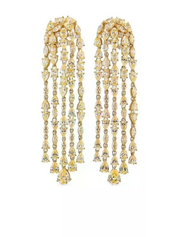 ANABELA CHAN 18kt Yellow Vermeil Cascade Diamond Earrings - Gold