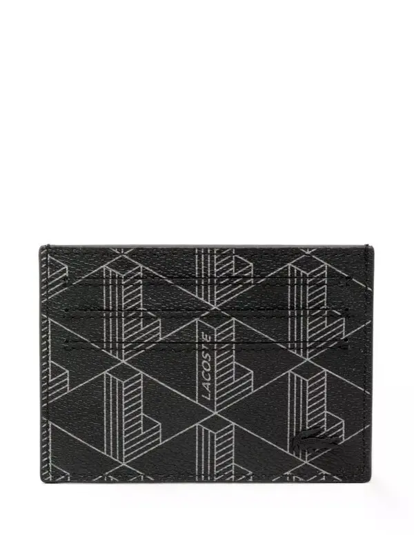 Lacoste Monogram Noir Gris Cardholder - Black