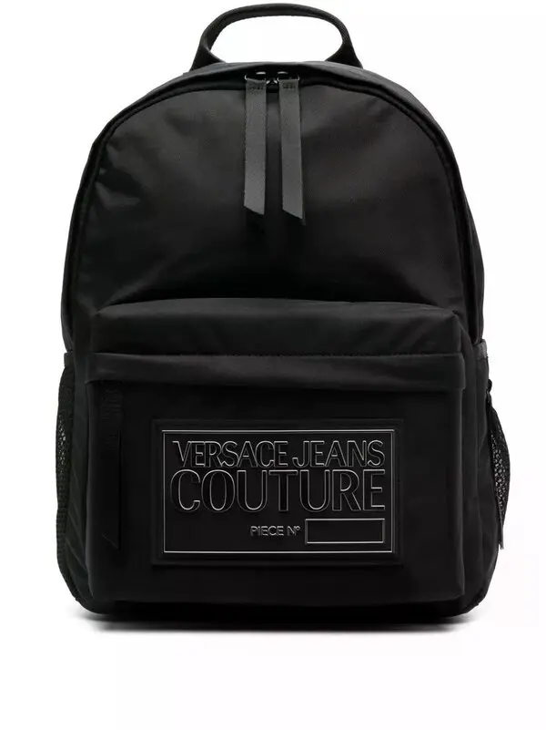 Versace Logo-patch Backpack - Black