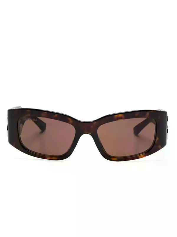 Balenciaga Rectangle-frame Sunglasses - Brown
