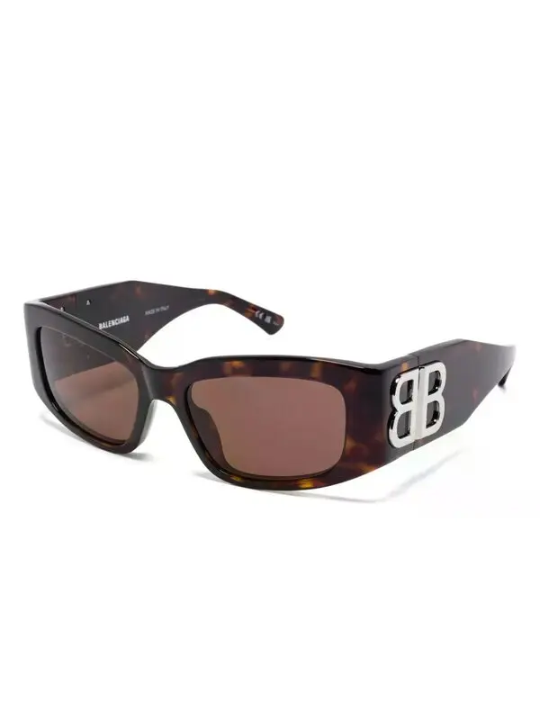 Balenciaga Rectangle-frame Sunglasses - Brown