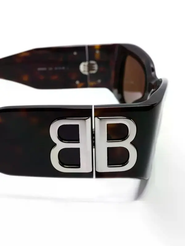Balenciaga Rectangle-frame Sunglasses - Brown