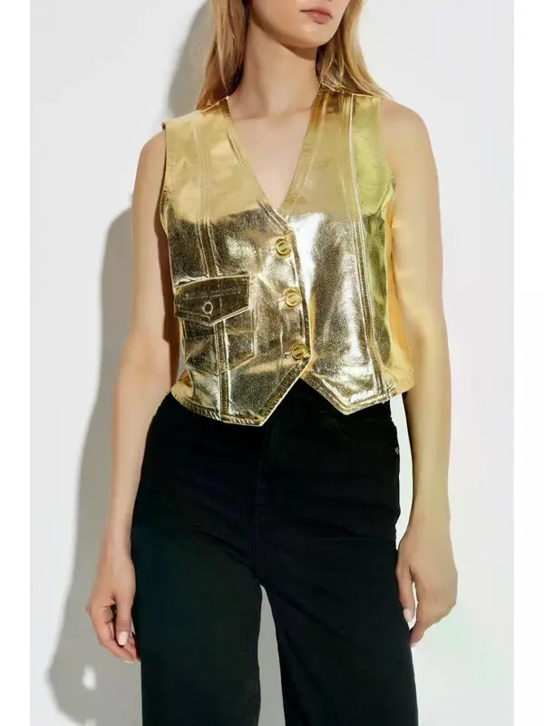 GANNI Metallic Organic Cotton Vest
