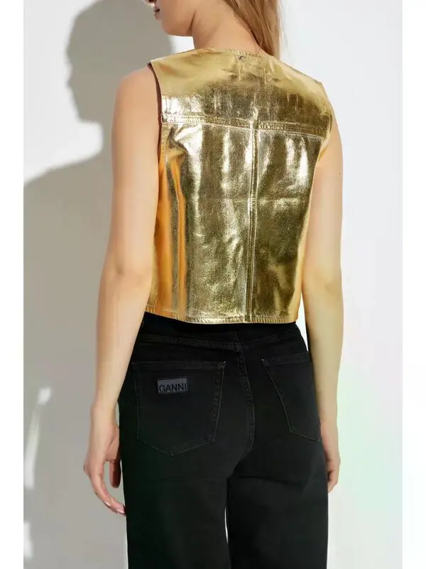 GANNI Metallic Organic Cotton Vest