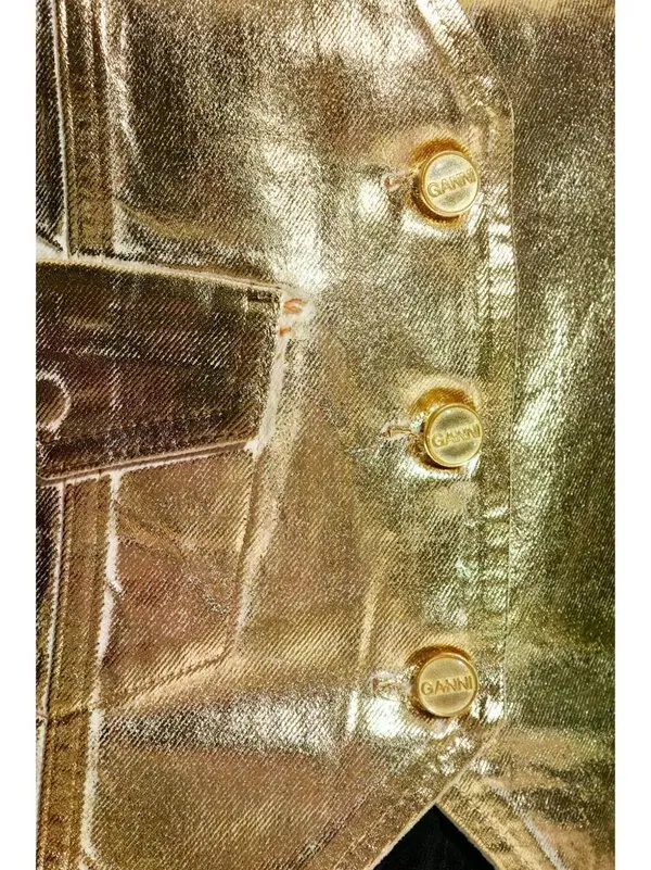 GANNI Metallic Organic Cotton Vest