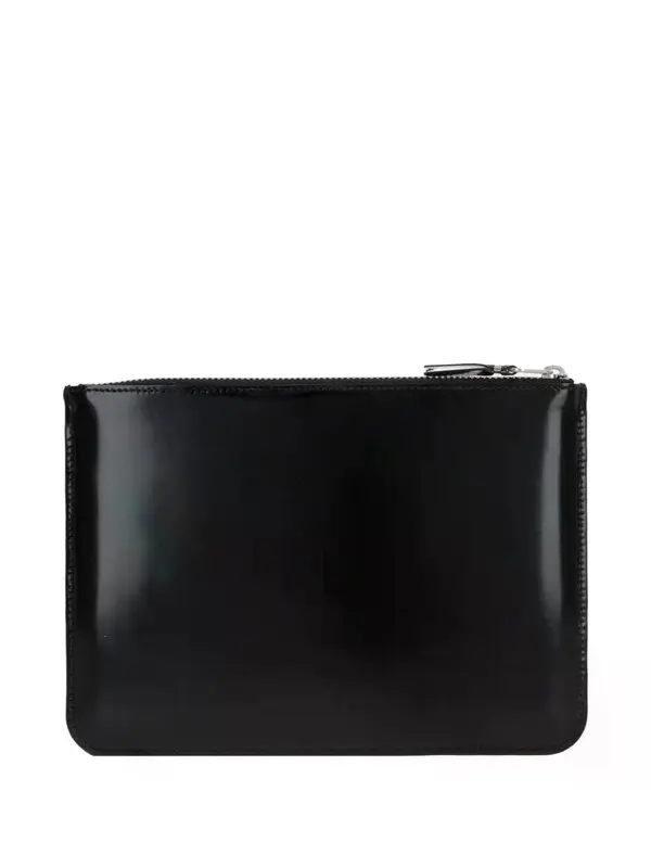 Comme Des Garçons Logo-debossed Leather Clutch Bag - Black