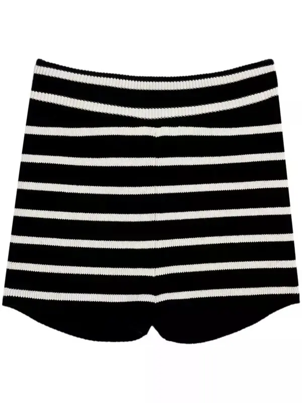 AMI Paris Striped Knitted Mini Shorts