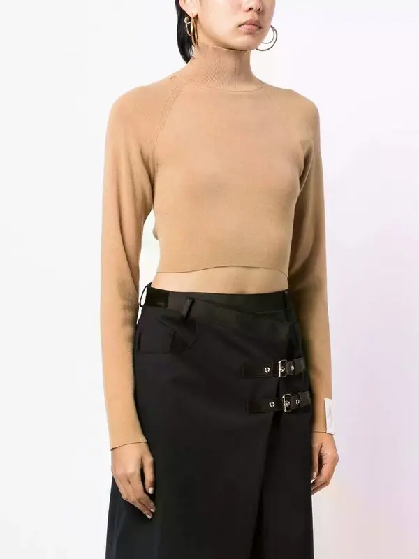 Rokh Open-back Cropped Knitted Jumper