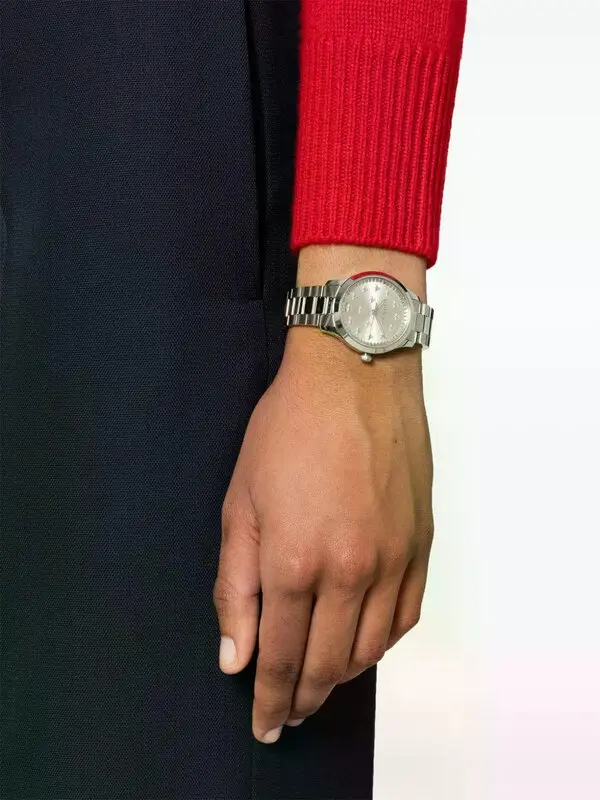 Gucci G-timeless Stainless Steel Watch With Bee Motif - Silver