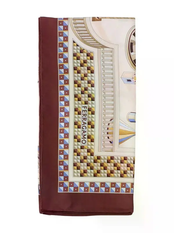 FERRAGAMO Nadir-print Silk Scarf - Neutrals
